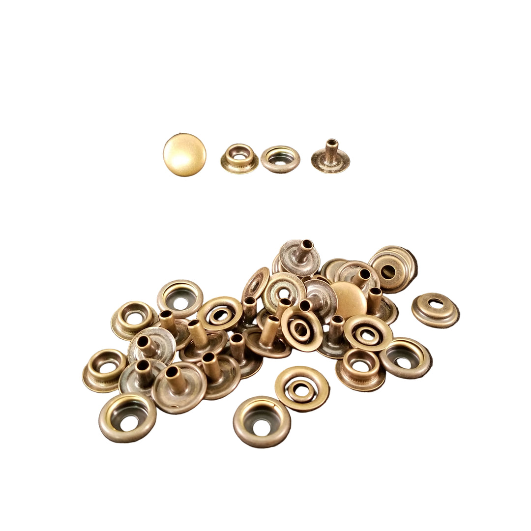 Line 24 Antique Solid Brass Snaps, 10pk – Maker's Leather Supply